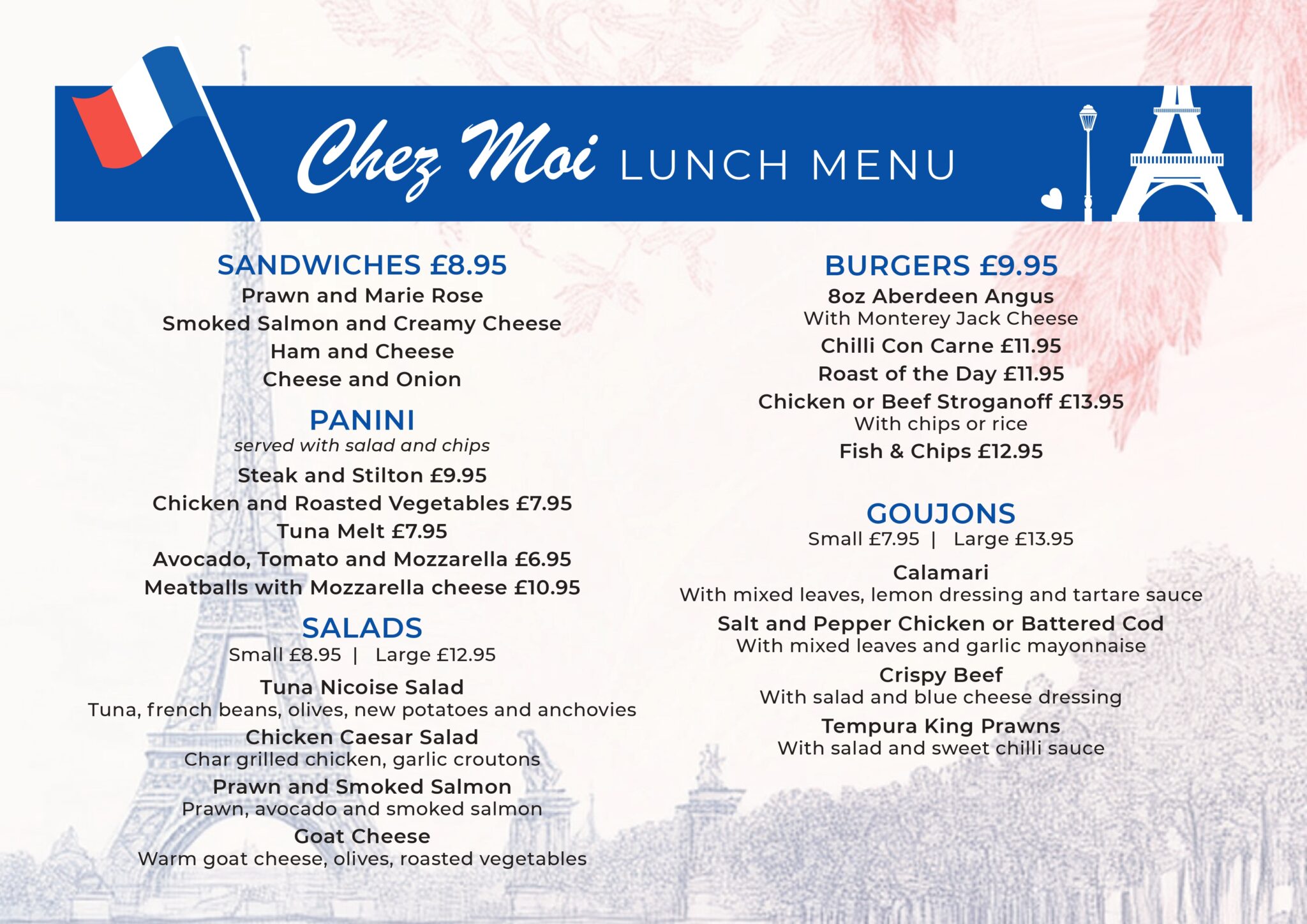 Menus – Chez Moi